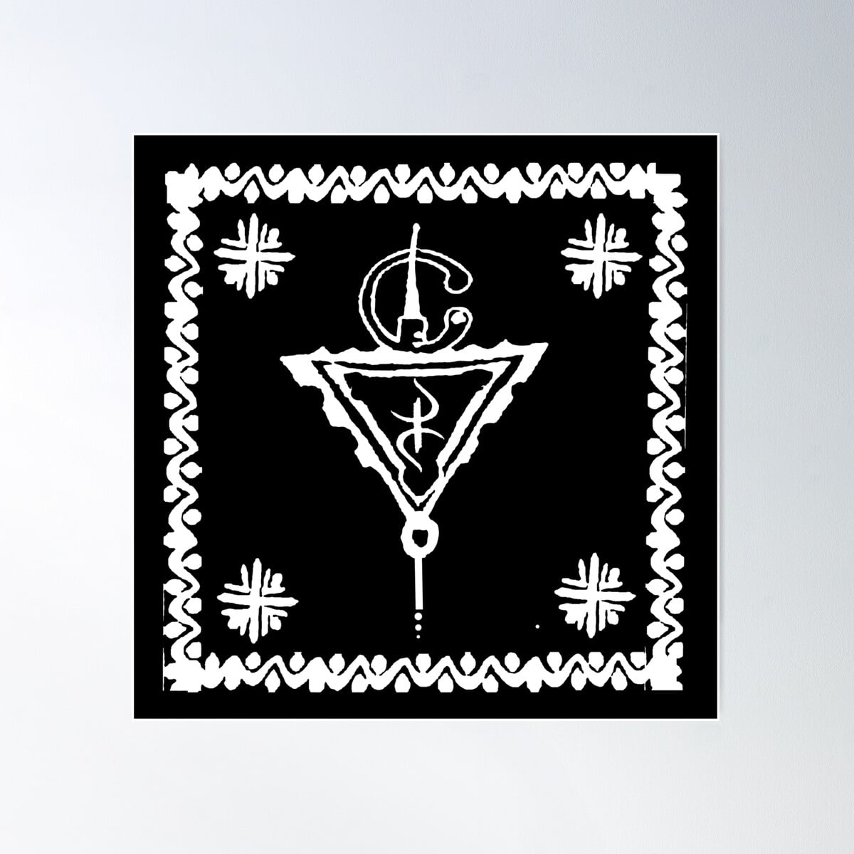 Black White Moroccan Fibula And Berber Drawings Poster Wall Art, Modern ...