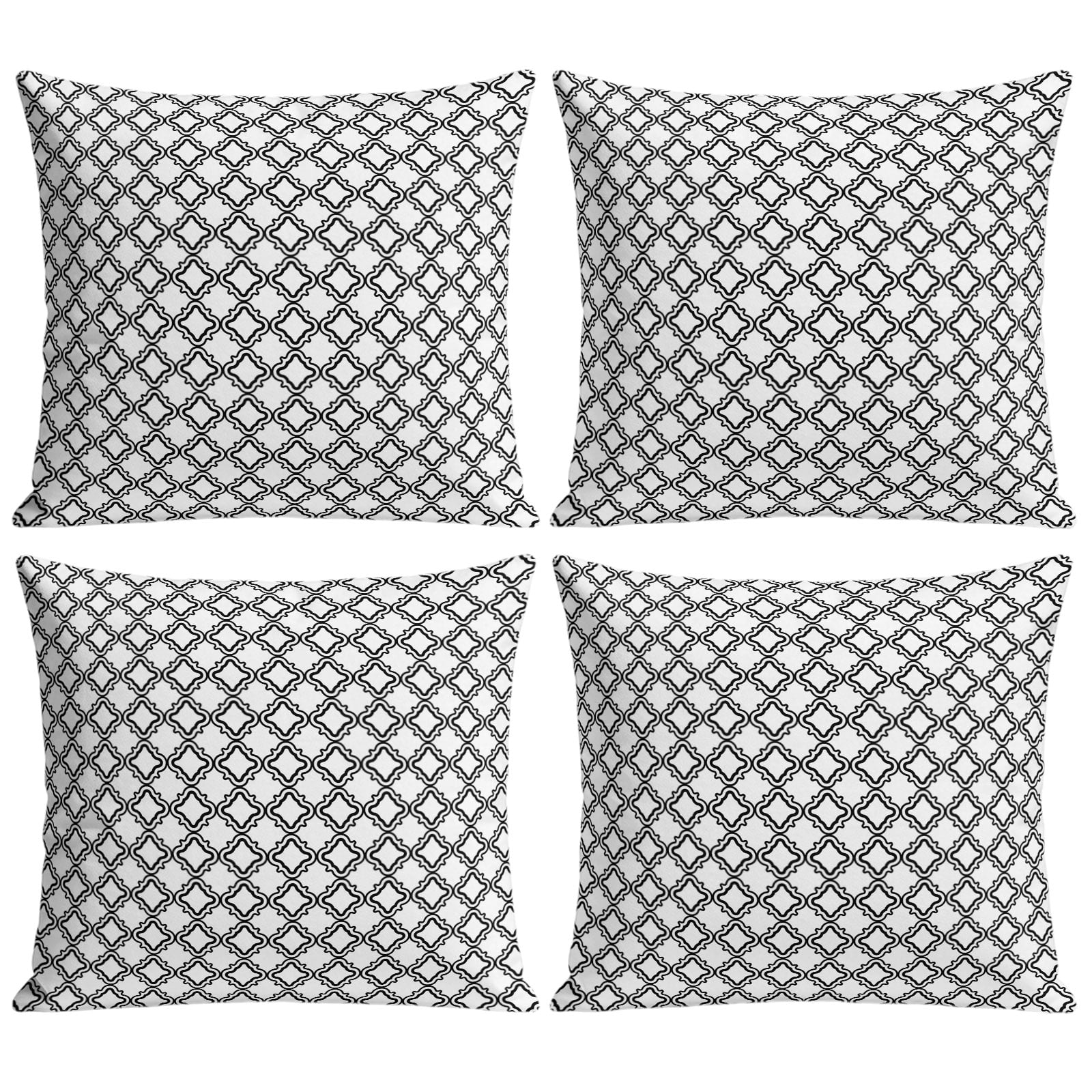 Black White Morocco Throw Pillow Covers 18 x 18 Inch Pillow Covers Set ...