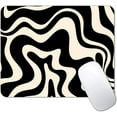 Black and White Mouse Pad, Liquid Swirl Retro Mouse Pad, Abstract ...