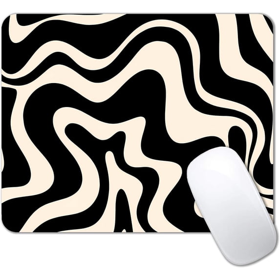 Black and White Mouse Pad, Liquid Swirl Retro Mouse Pad, Abstract ...