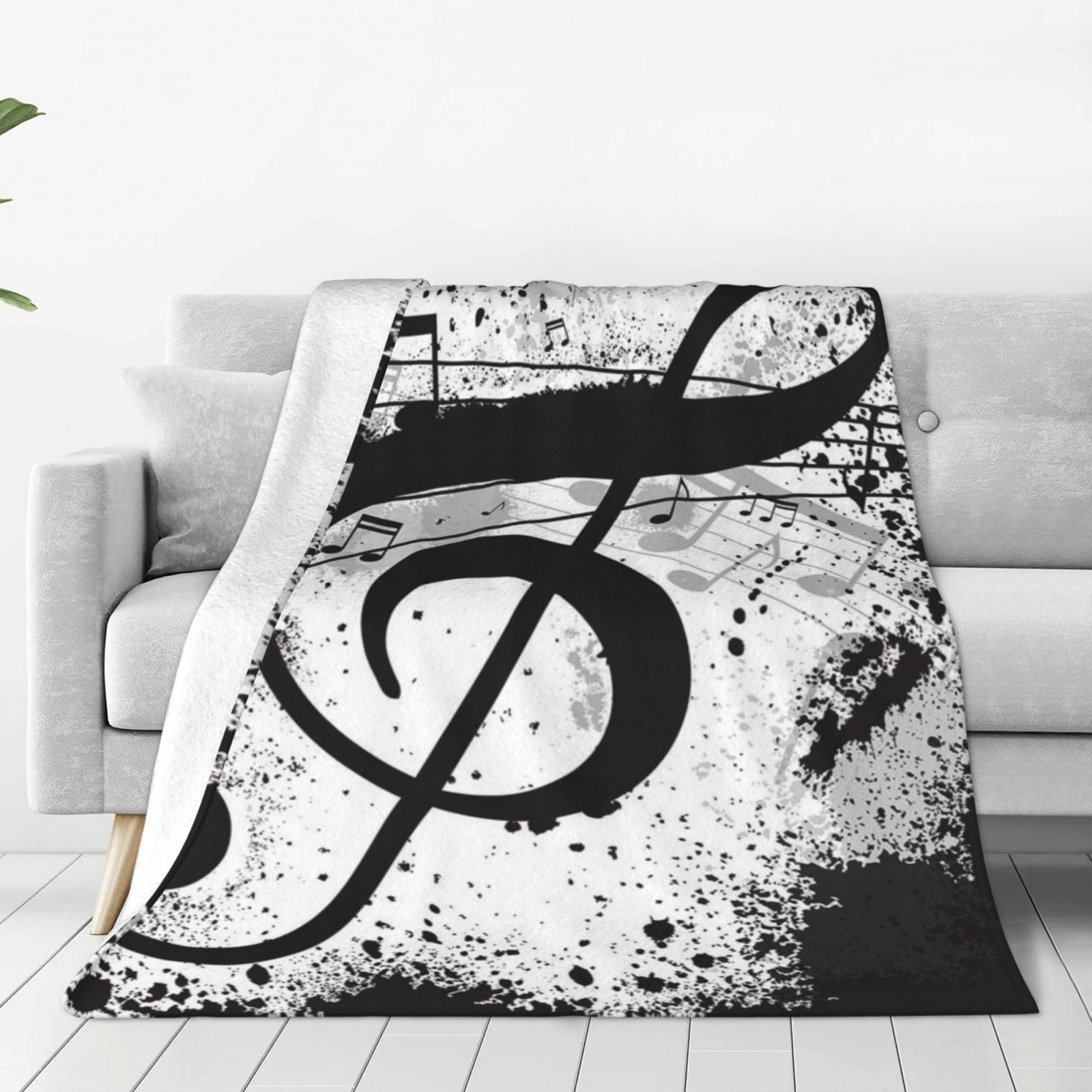 Walmart Soft Comfortable Music Note Print Blanket, Multi-purpose, Plush ...