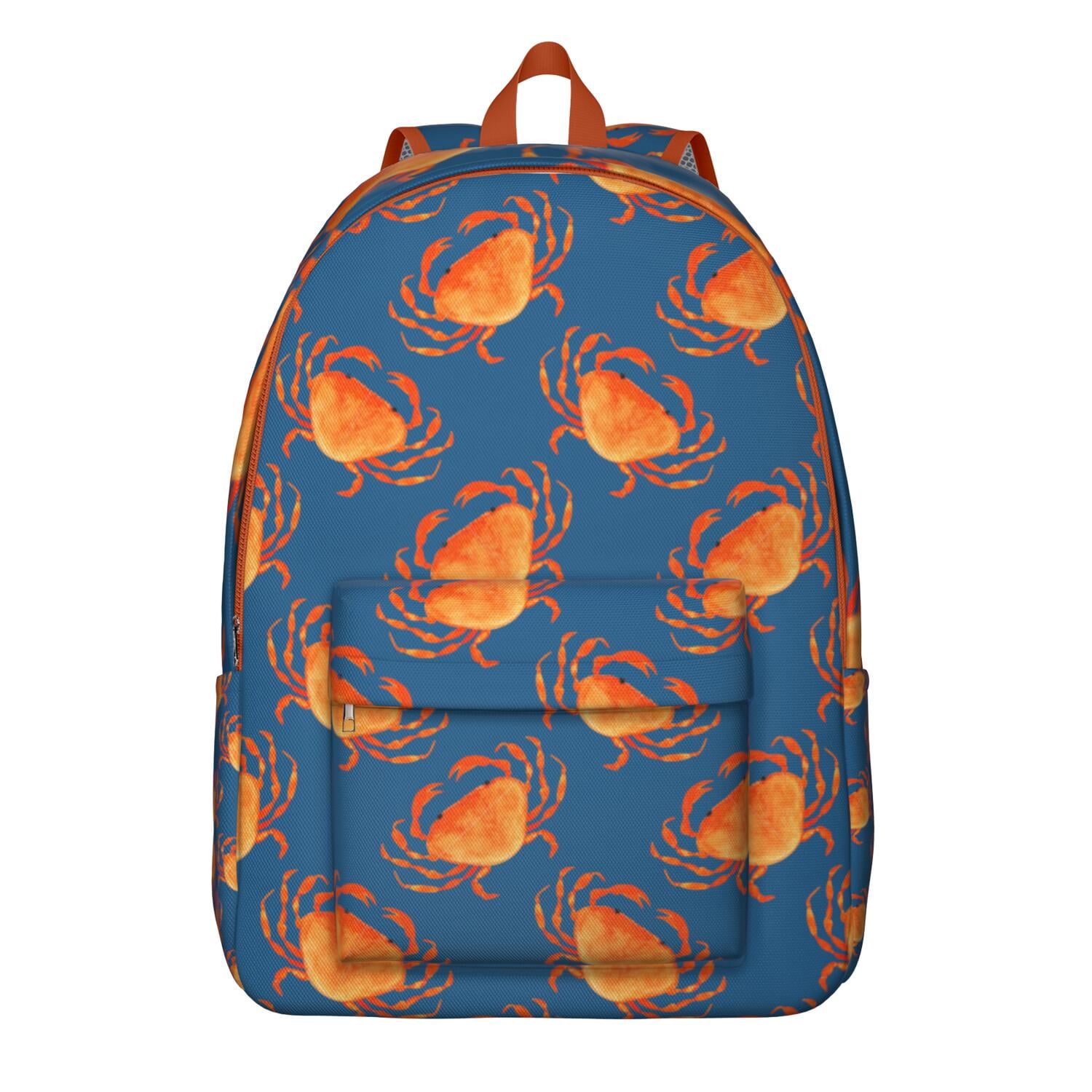 Black White Nautical Crab Backpack with Sea & Beach Theme, Waterproof ...