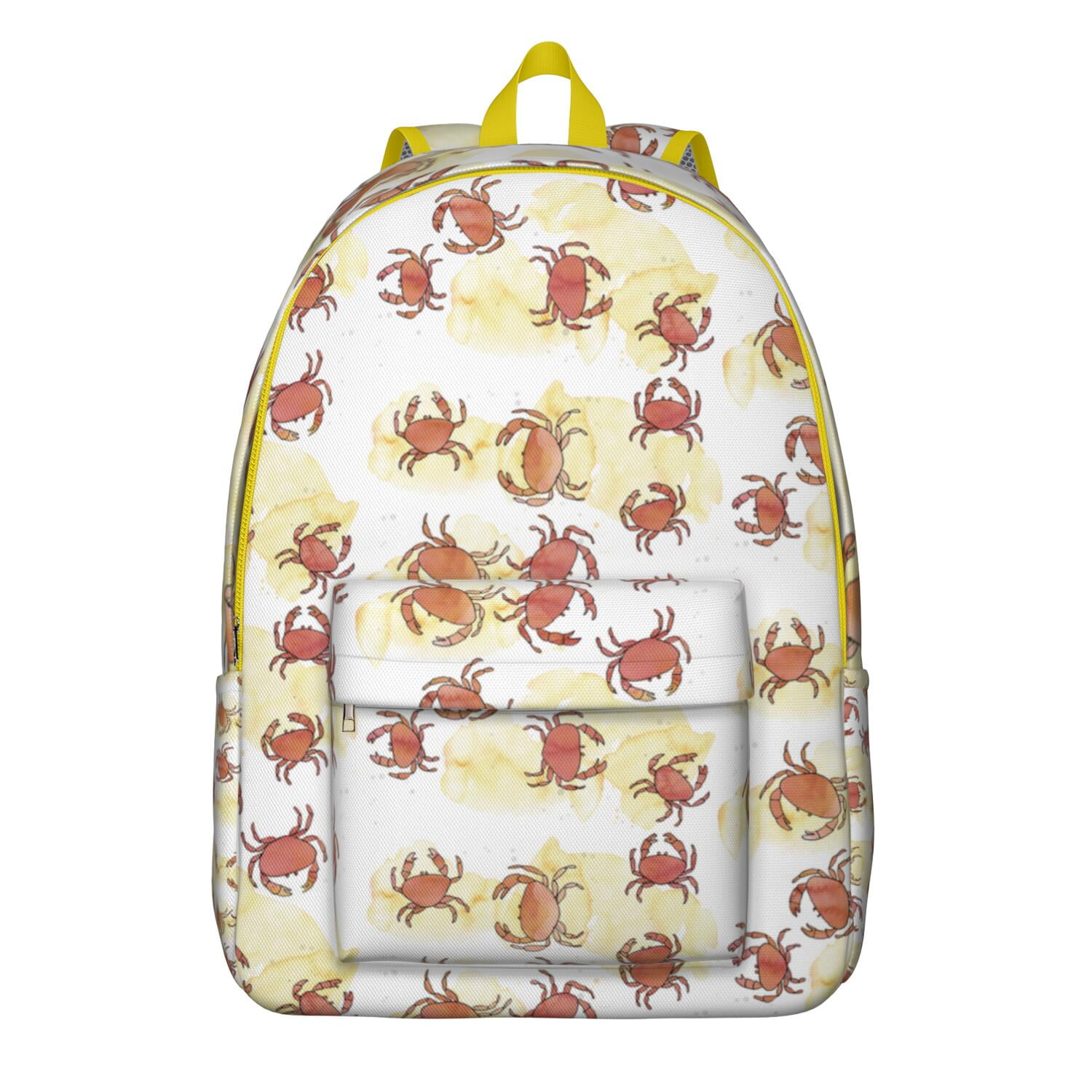 Black White Nautical Crab Backpack with Sea & Beach Theme, Waterproof ...