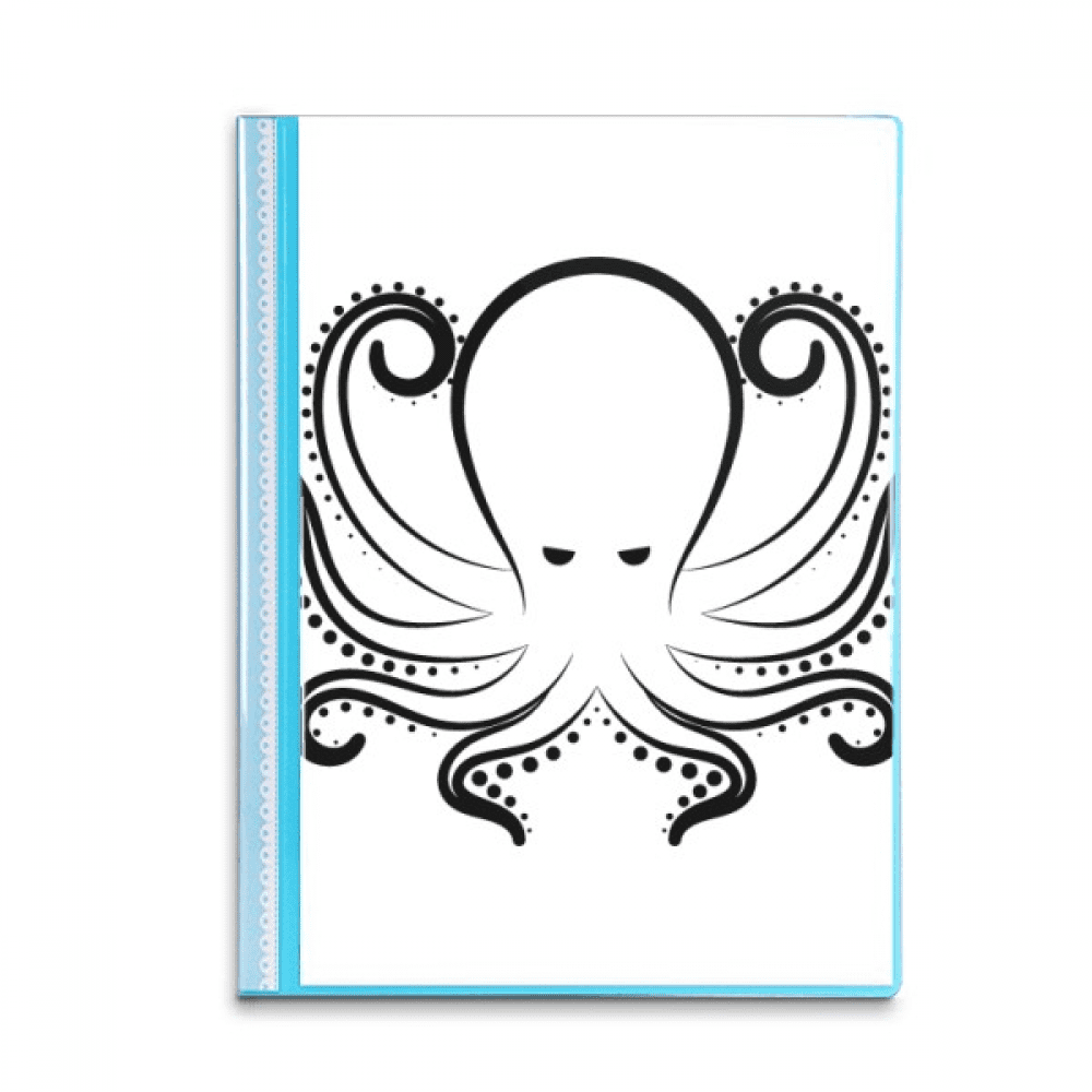 Black White Octopus Marine Life Pattern Book Sheet Protectors Portfolio ...