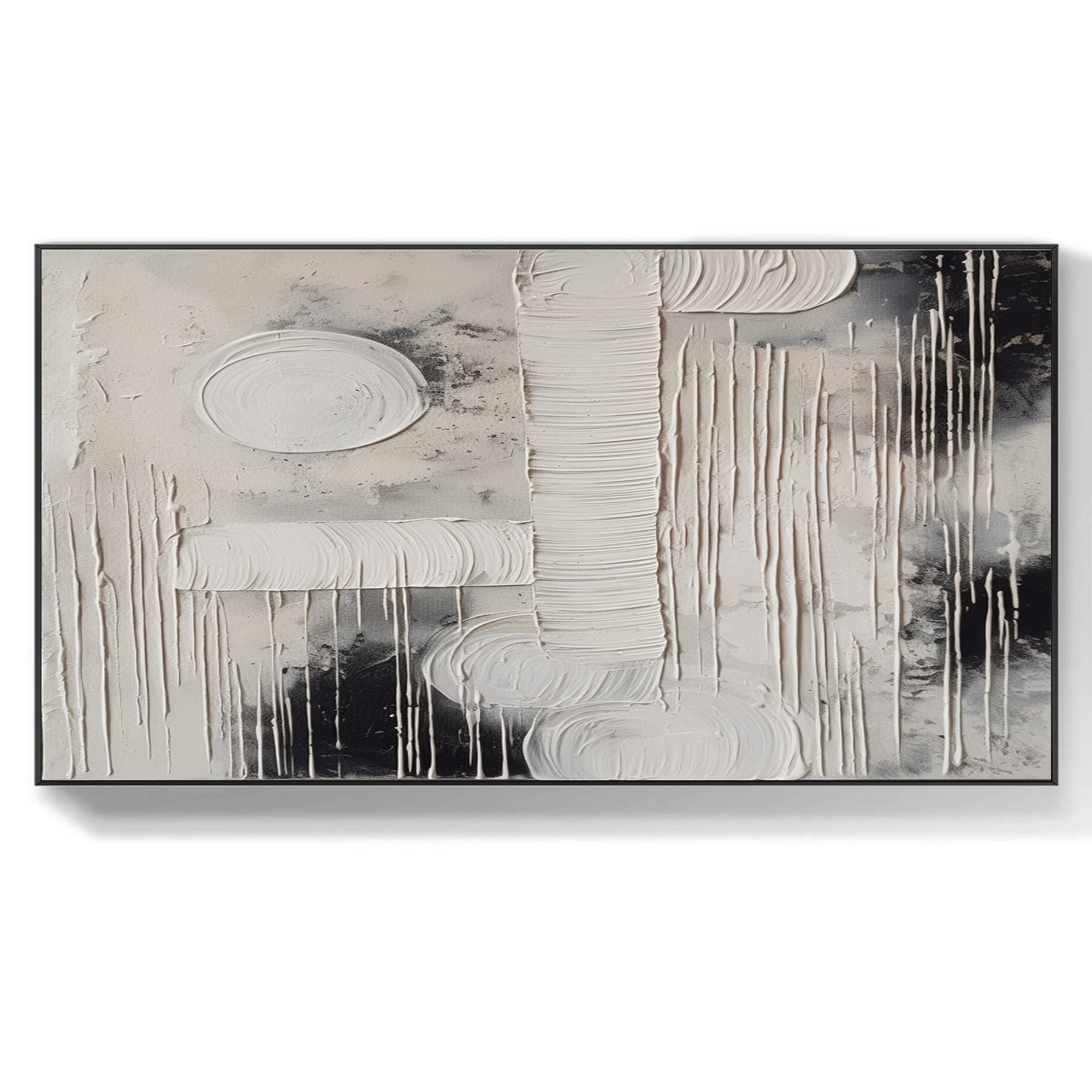 Black and White Oil Painting Large Abstract Canvas Wall Art Modern ...