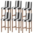 Black White Ombre Bar Stool Cover Set of 6, Abstract Art Modern Black ...