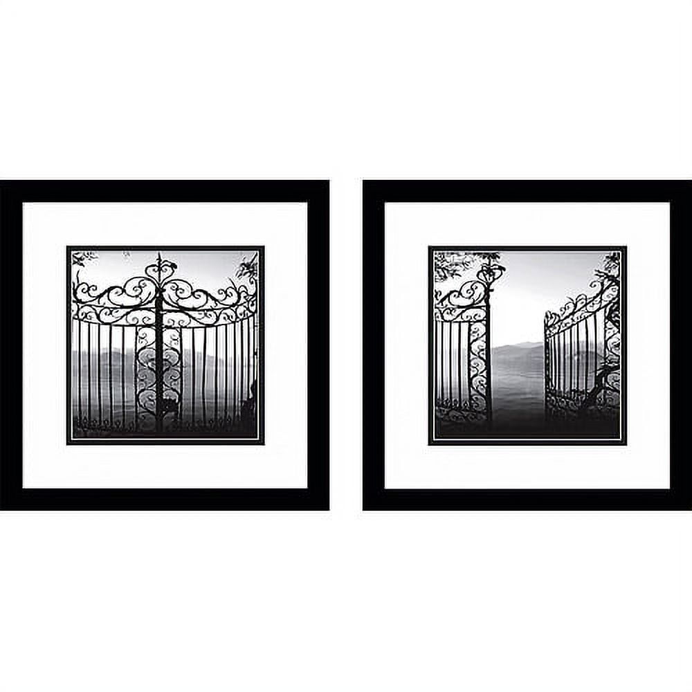 Black & White Opened Gate Framed Art, Set of 2 - Walmart.com