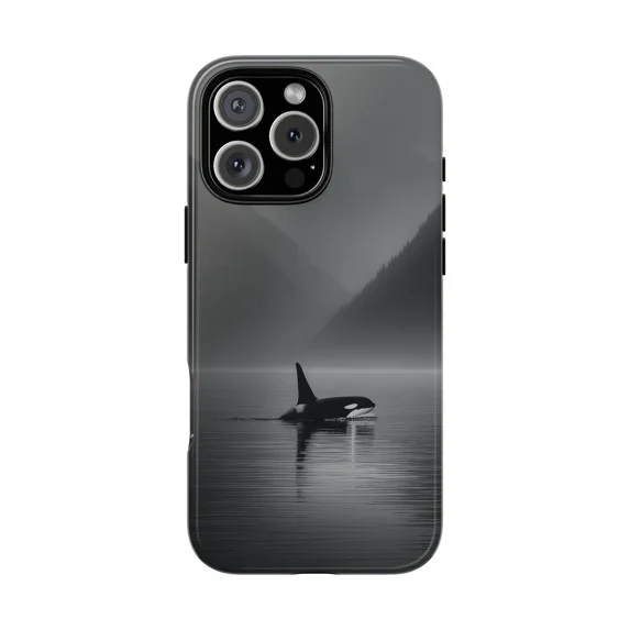 Black White Orca Killer Whale Ocean Case for iPhone 17 to 11 Pro Max ...