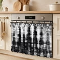 Black and White Oven Skirt Curtain, Minimalist Abstract Industrial Gray ...