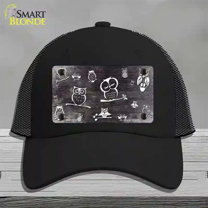 Black White Owl Oil Rubbed Novelty License Plate Hat Mesh Black ...