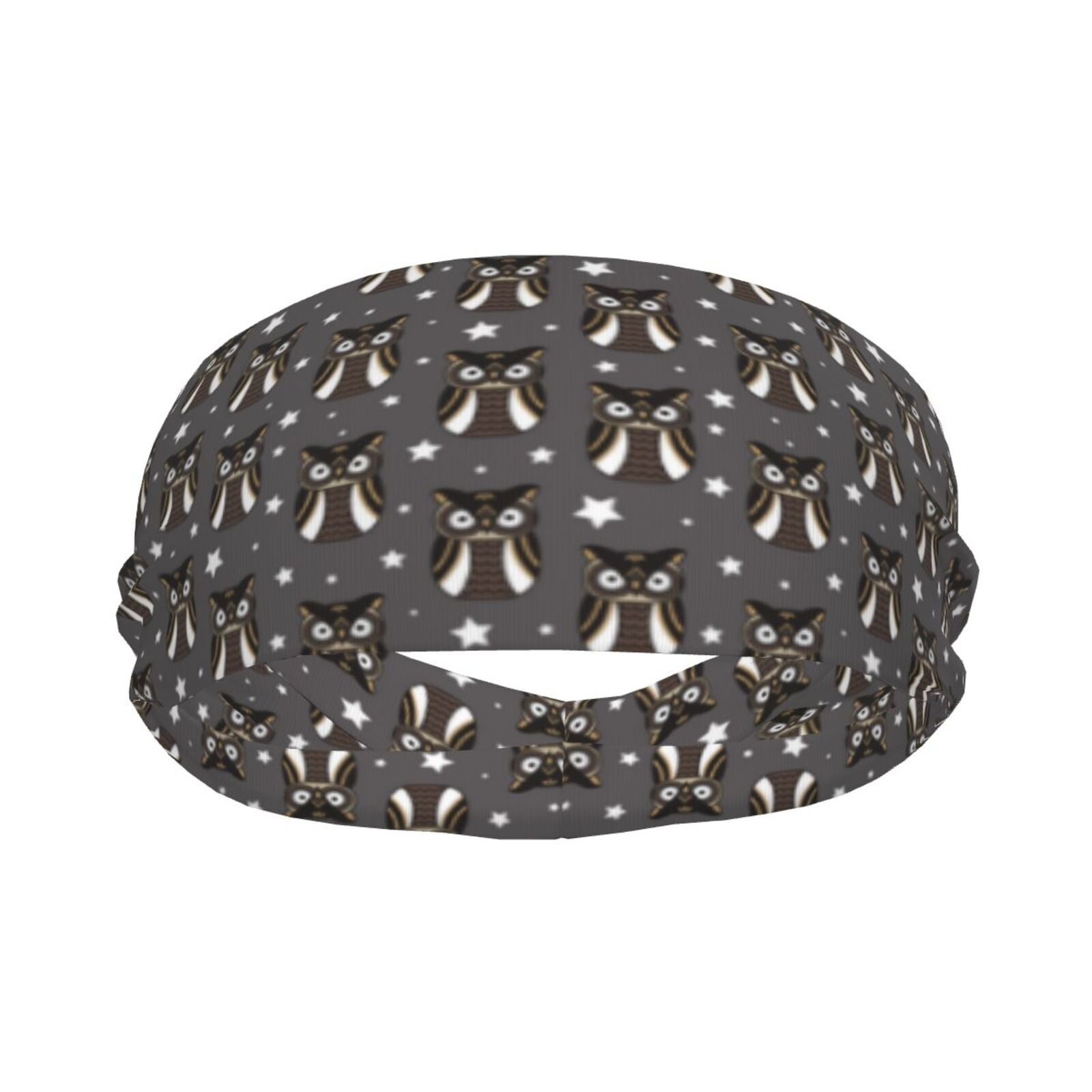 Black White Owl Stars Sweat Bands Headbands for Women Men - Moisture ...