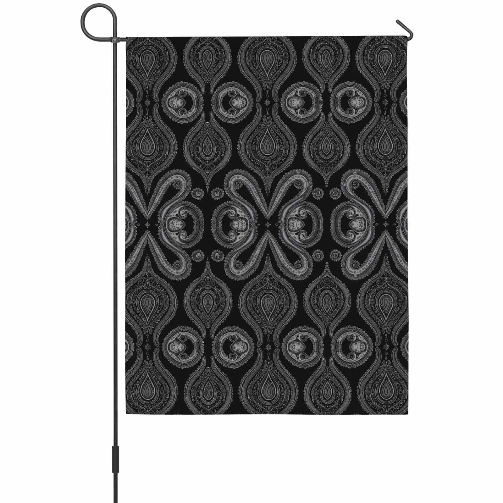Black White Paisley House Flags For Outdoor, Abstract Flower Small ...