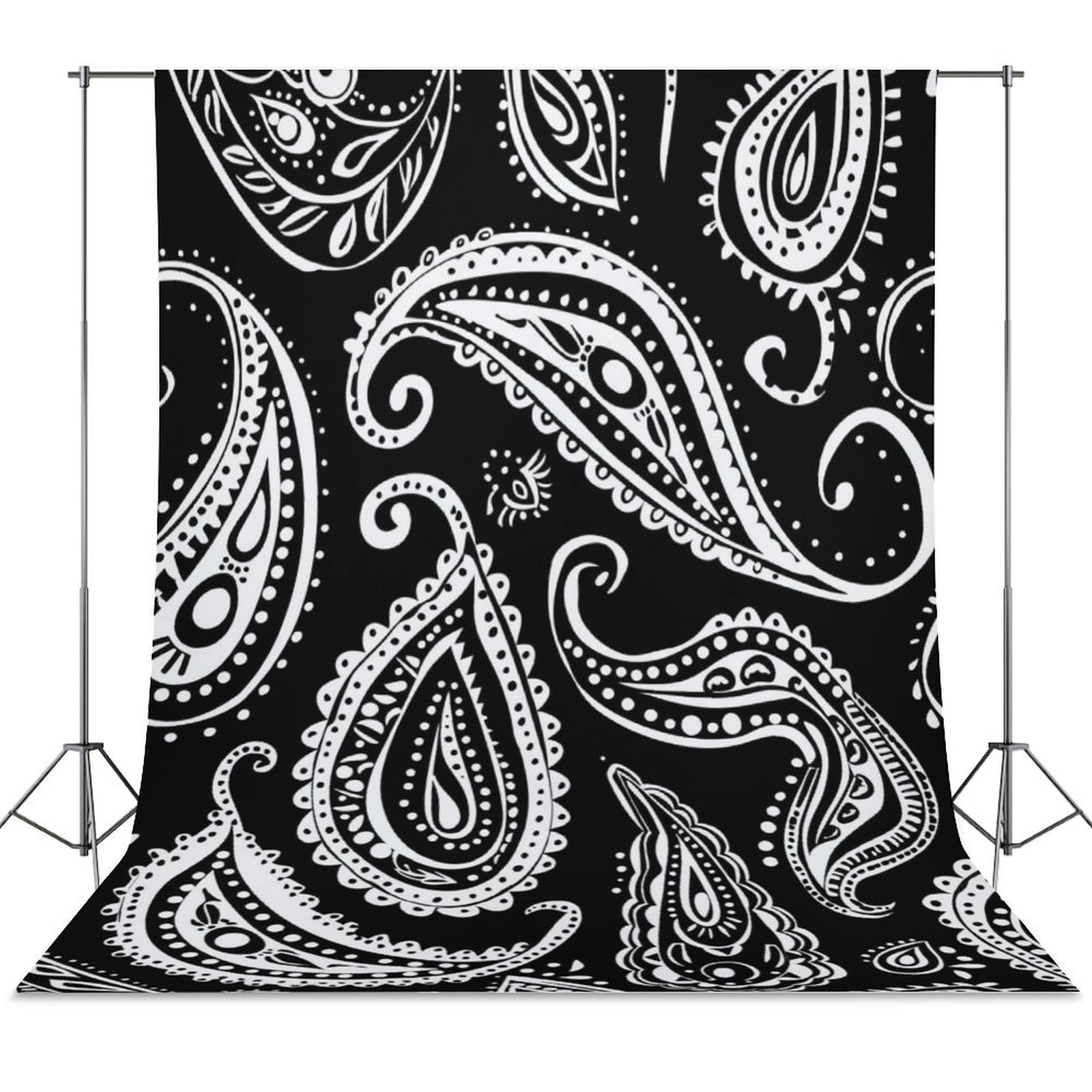 Black White Paisley Pattern Seamless Design Backdrops for Photography ...