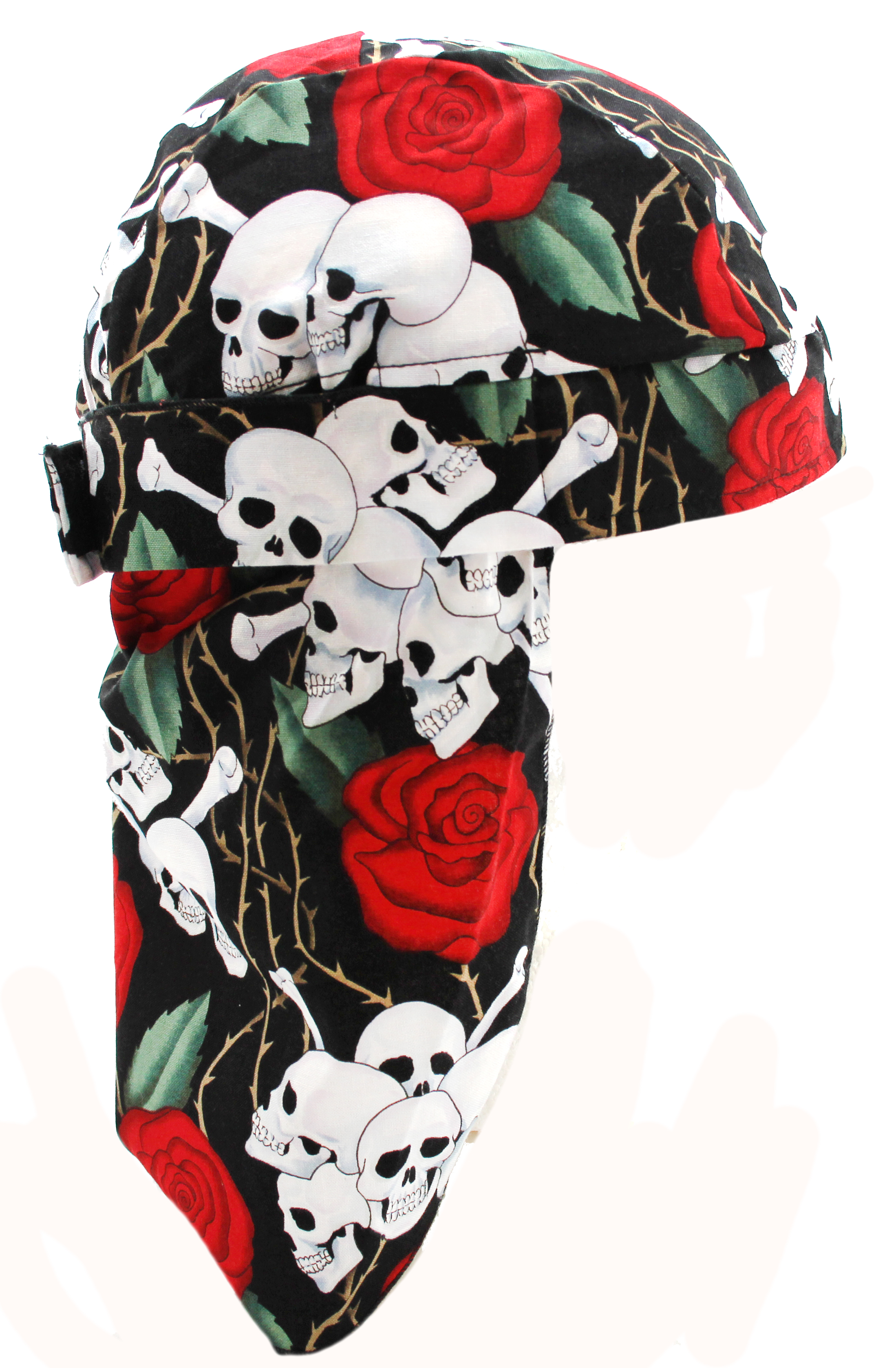 Black & White Paisley Skull Angel Biker Skull Cap - Walmart.com