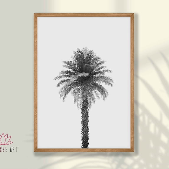 Black White Palm Tree Poster - Palm Tree Print Tropical Wall Art Beach ...