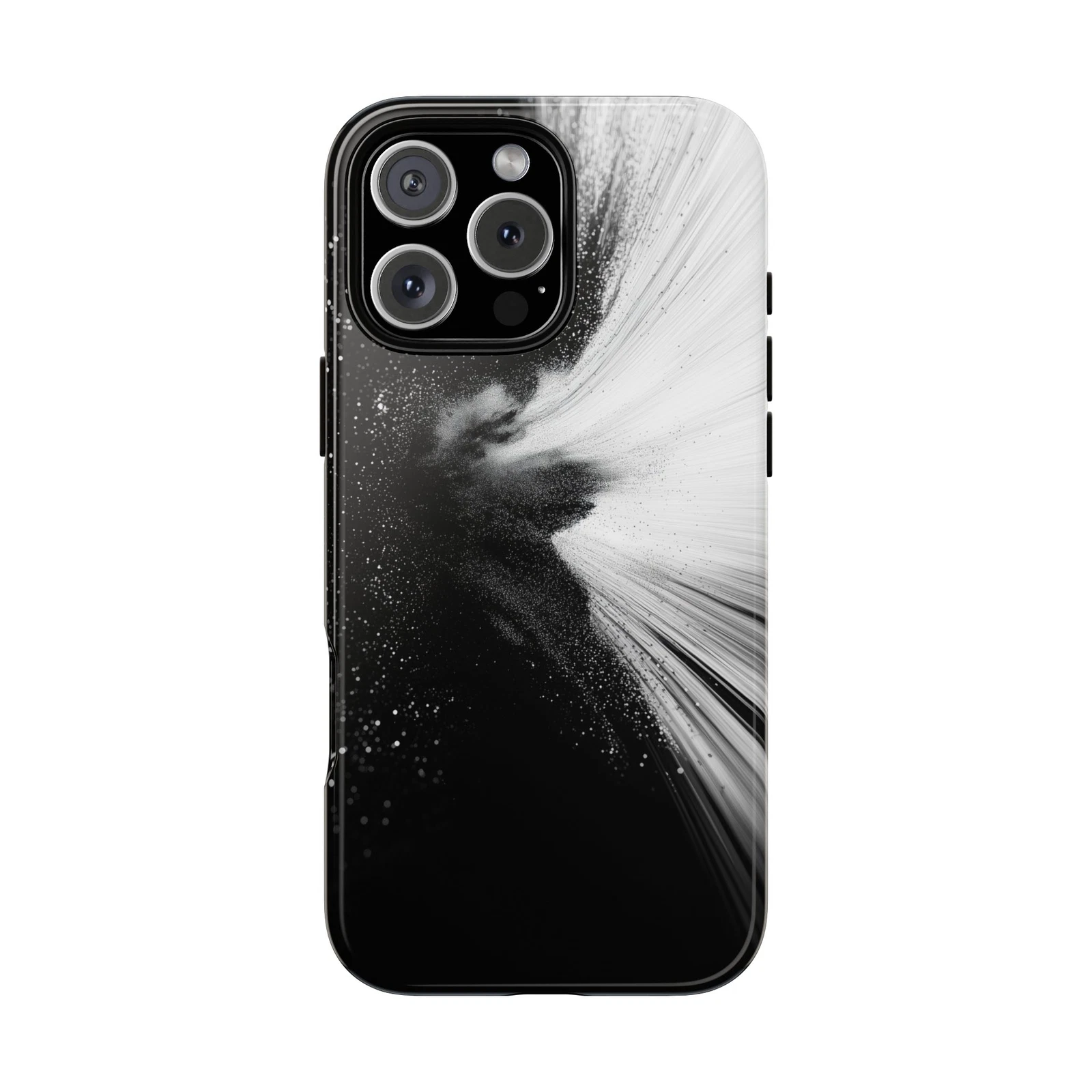 Black White Particles Digital Phone Case for iPhone 17 to 11 Pro Max ...