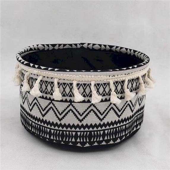 Black & White Pattern with Tassel Trim Basket - Walmart.com