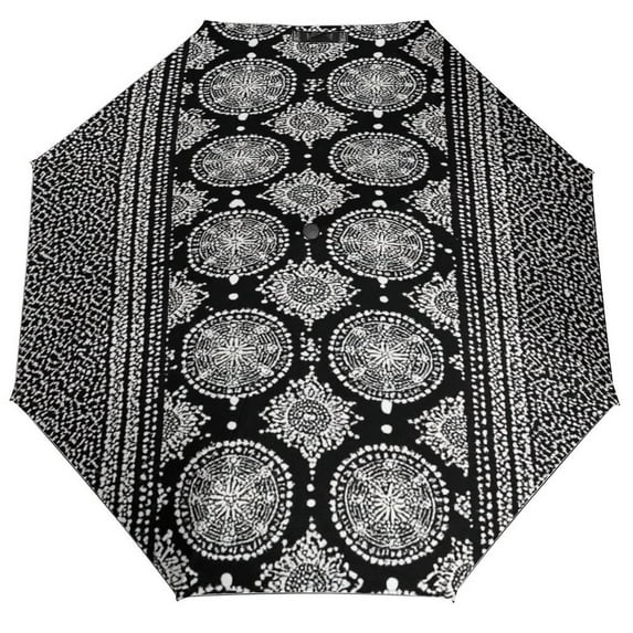 Black White Patterned Fabric Design Rain Umbrella Sun Protection Sun ...