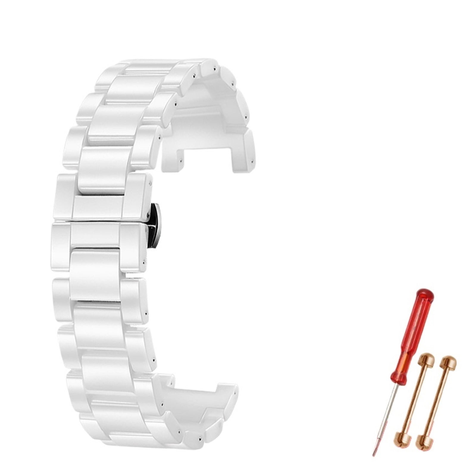 Black White Pearl Ceramic Watch Band Fit For Mk Women's Bracelet MK6985 ...