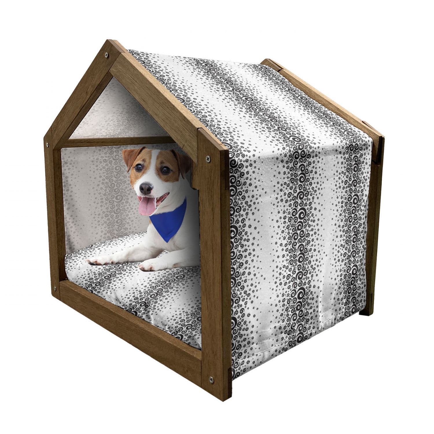 Black and White Pet House, Abstract Design Art Style Graphic Ornamental ...