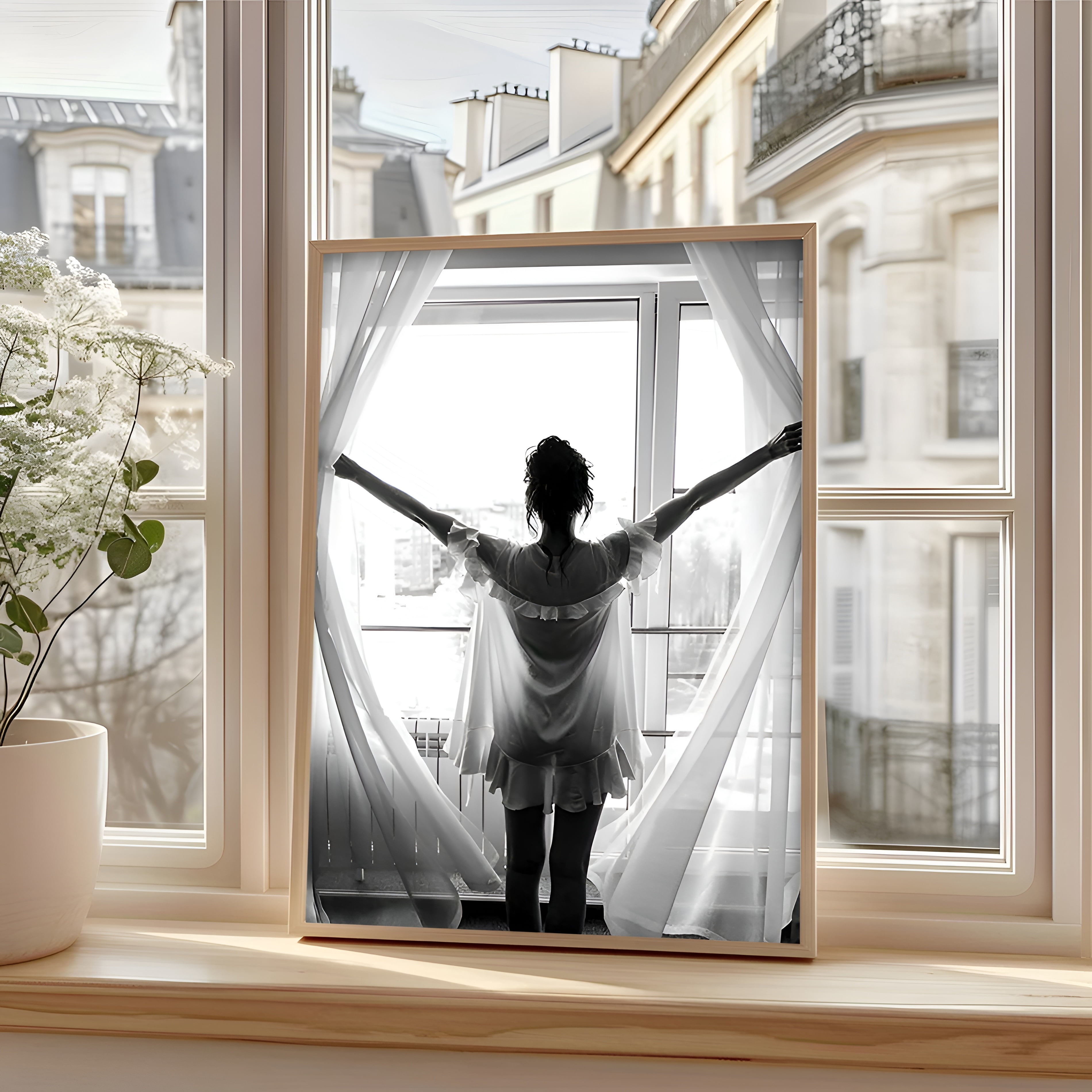 Black and White Photography Wall Art Poster Modern Introspection Window ...