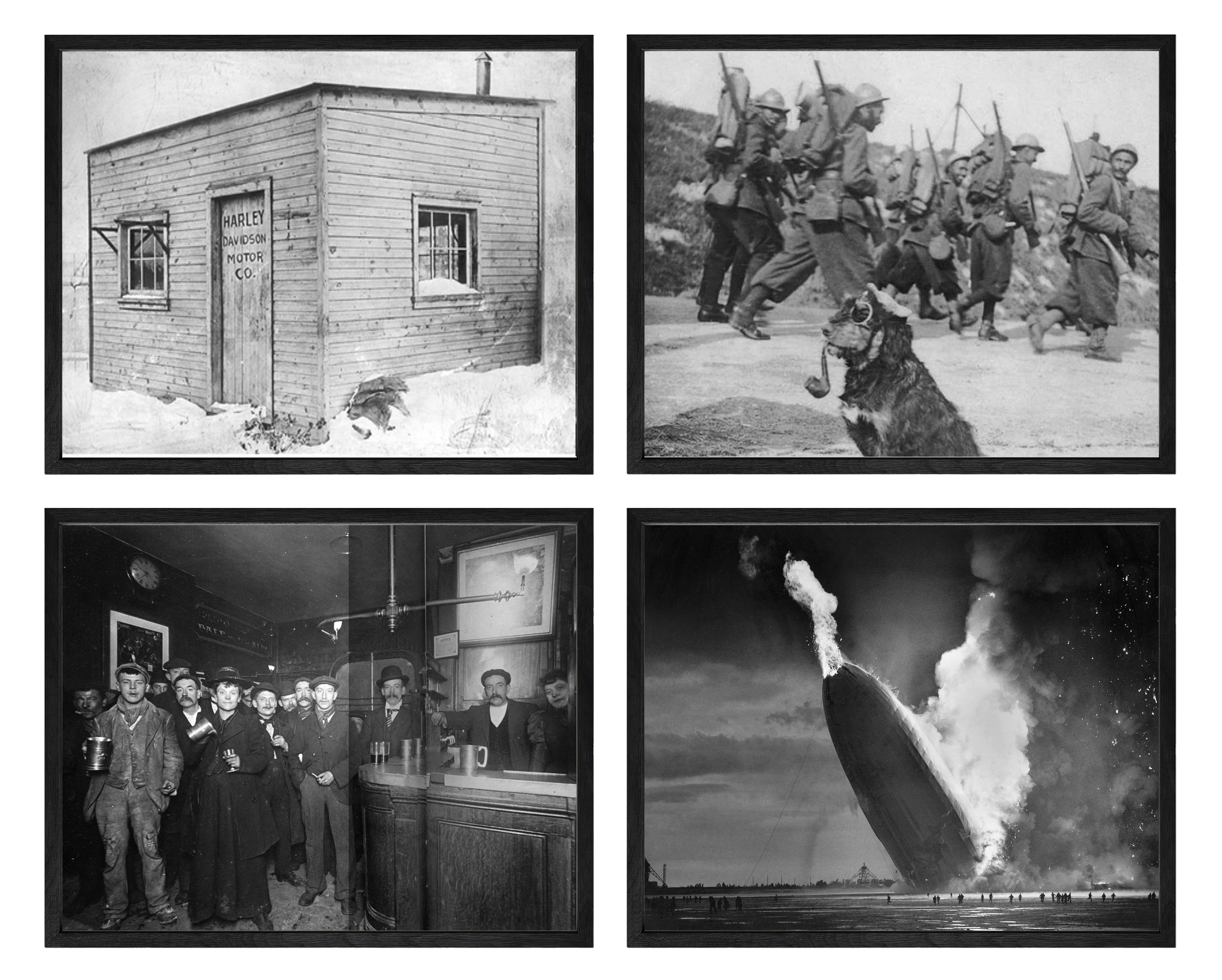 Black and White Photography Wall Art Set Of 4, 8x10 Framed Wall Decor ...