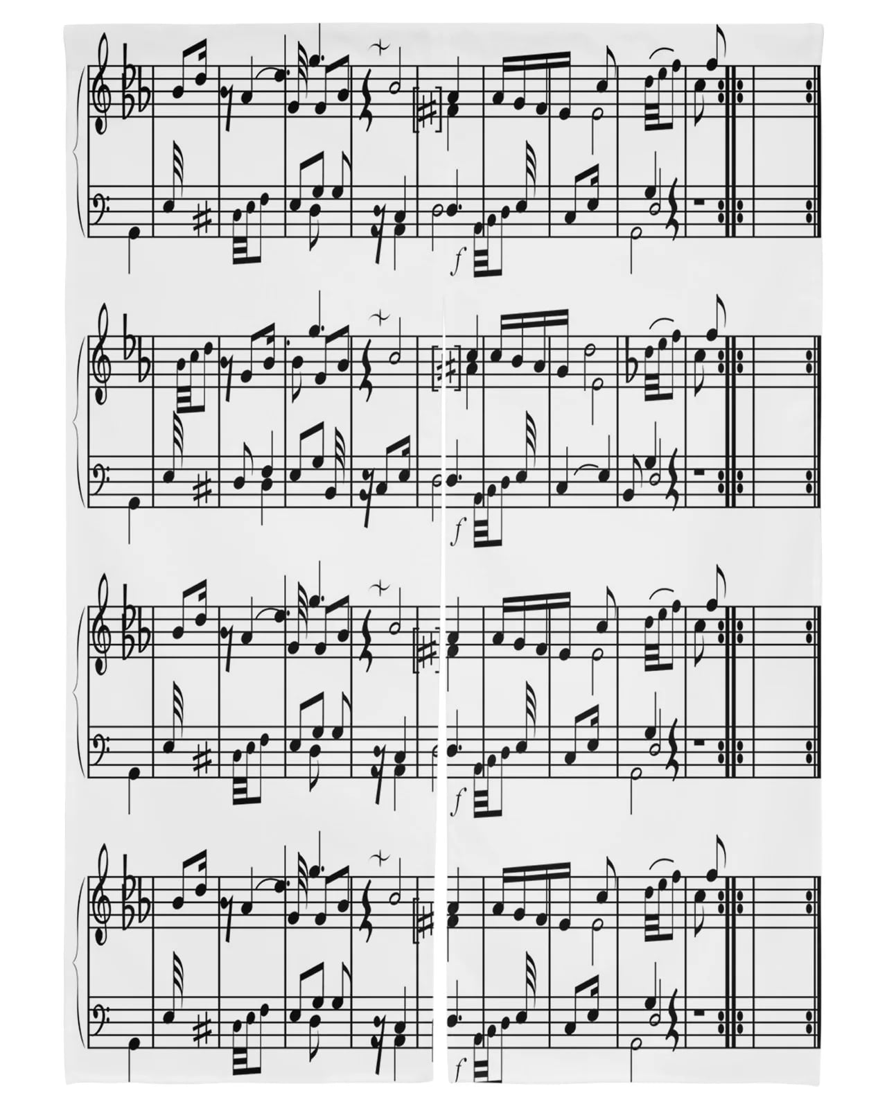 Black White Piano Keys Musical Note Japanese Door Curtain Kitchen ...