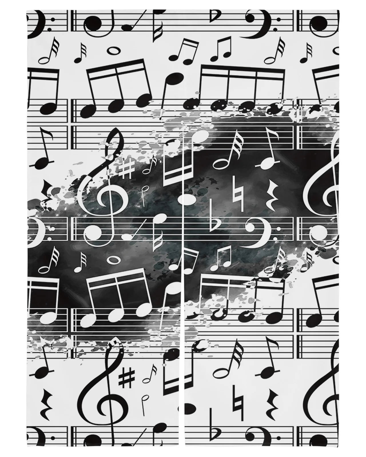 Black White Piano Keys Musical Note Japanese Door Curtain Kitchen ...