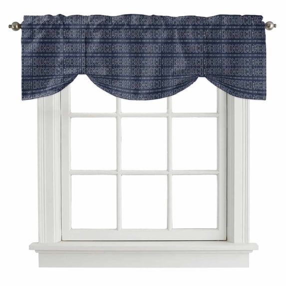 Black White Pixels Tie Up Valance Curtains Modern Contemporary Abstract ...