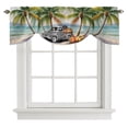 Black White Plaid Car Tie Up Valance Curtains Orange Pumpkin Palm Trees ...