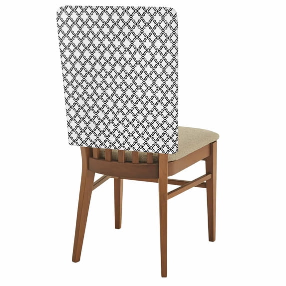 Black White Plaid Chair Back Covers Set of 6 Abstract White Morocco ...