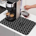 Black White Plaid Dish Drying Mats for Kitchen Counter, Abstract Black ...