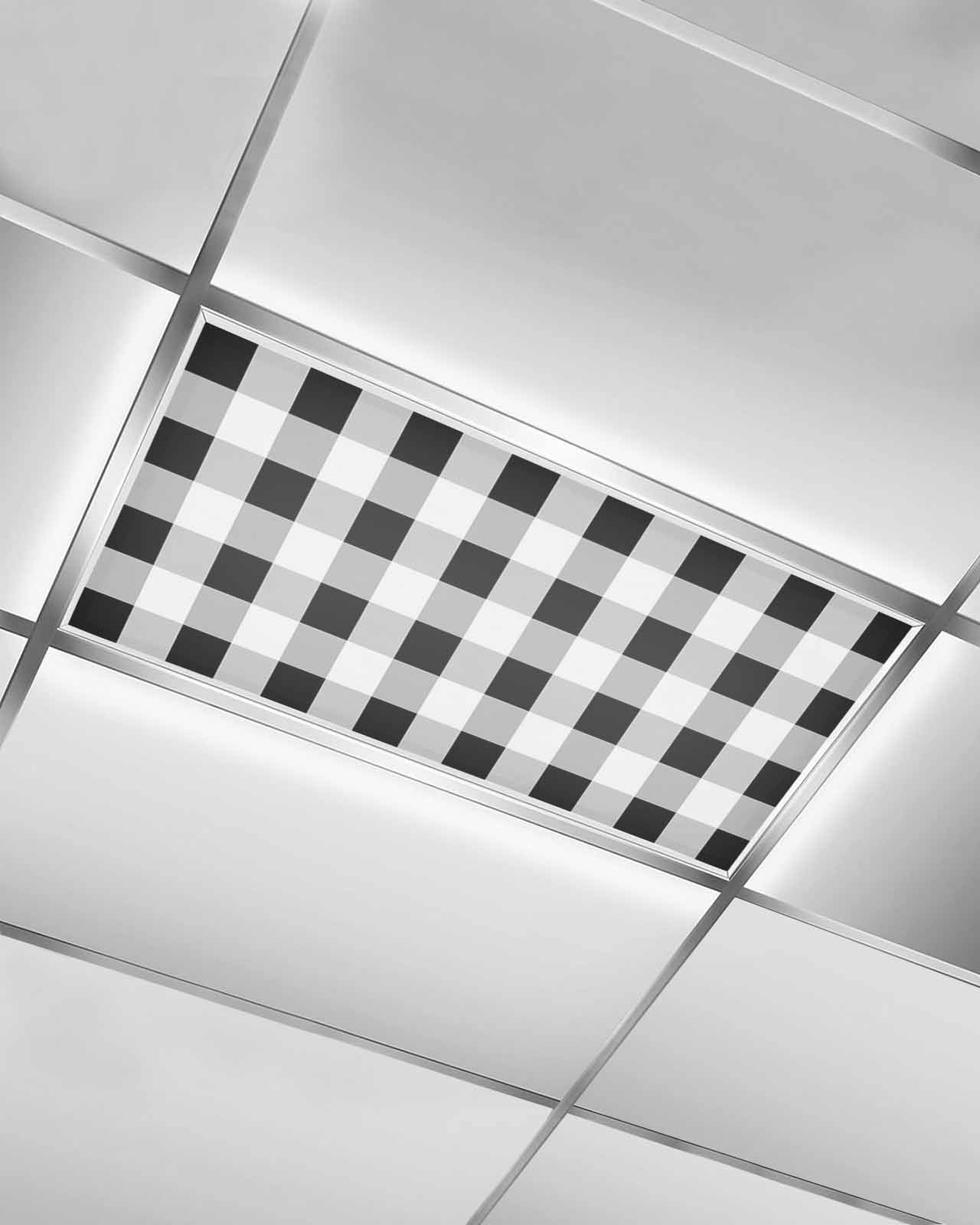 Black White Plaid Fluorescent Light Covers for Ceiling Lights 4x2 feet ...