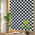 Black White Plaid Privacy Window Film, Decorative Stained Glass Window ...