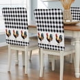 Black White Plaid Rooster Chair Back Covers, Vintage Farmhouse ...