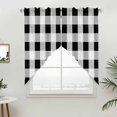 Black White Plaid Swag Curtain Valance for Windows, Simple Pattern ...
