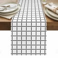 Black White Plaid Table Runner Farmhouse Checkered Modern Art ...