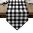 Black White Plaid Table Runner Linen Burlap Table Runner 120 Inches ...