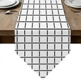 Black White Plaid Table Runner Linen Burlap Table Runner 90 Inches Long ...