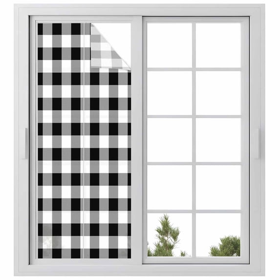 Black and White Plaid Window Privacy Film, Farmhouse Checkered Buffalo ...
