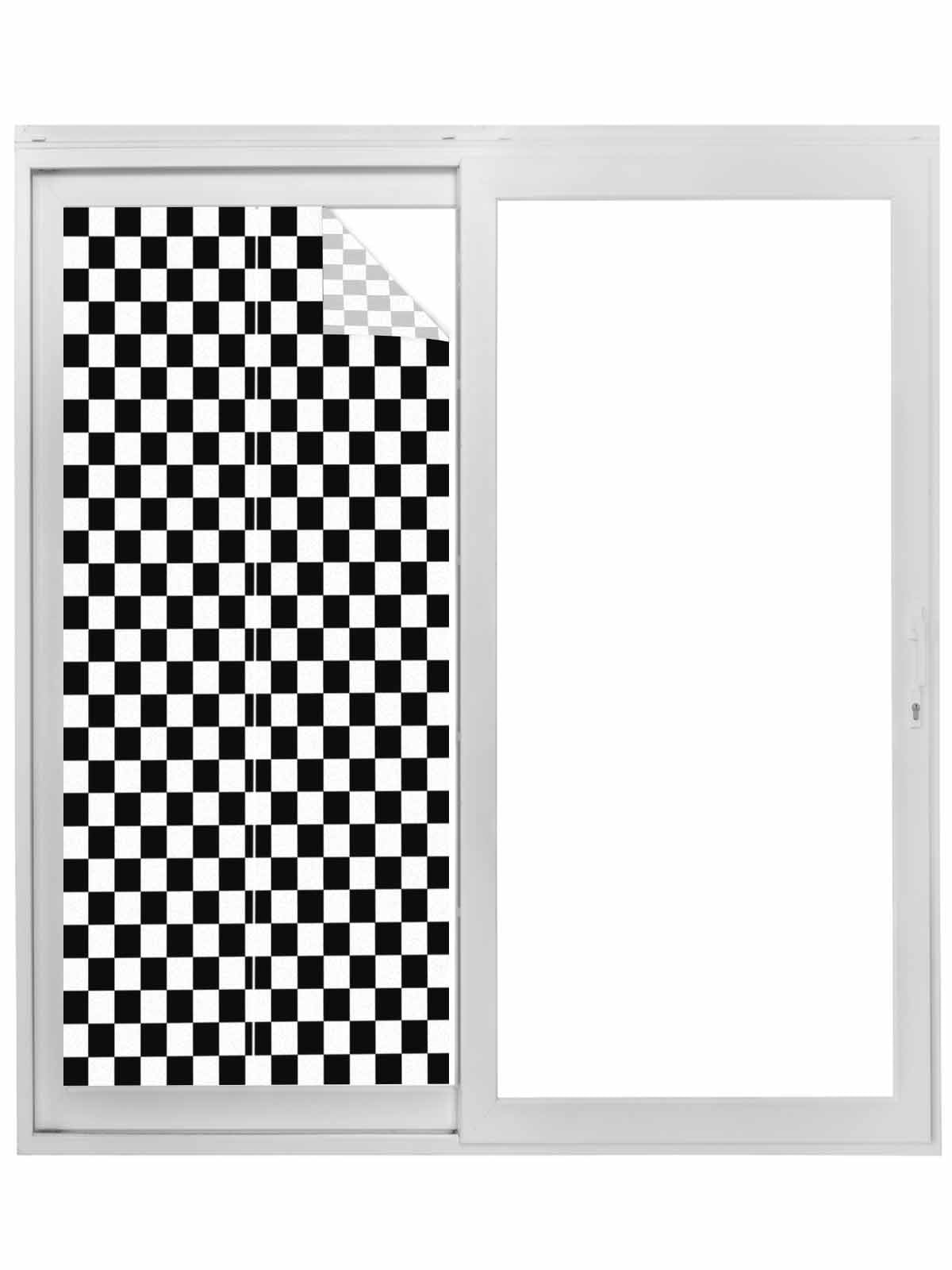 Black White Plaid Window Privacy Film Stained Glass Window Film ...