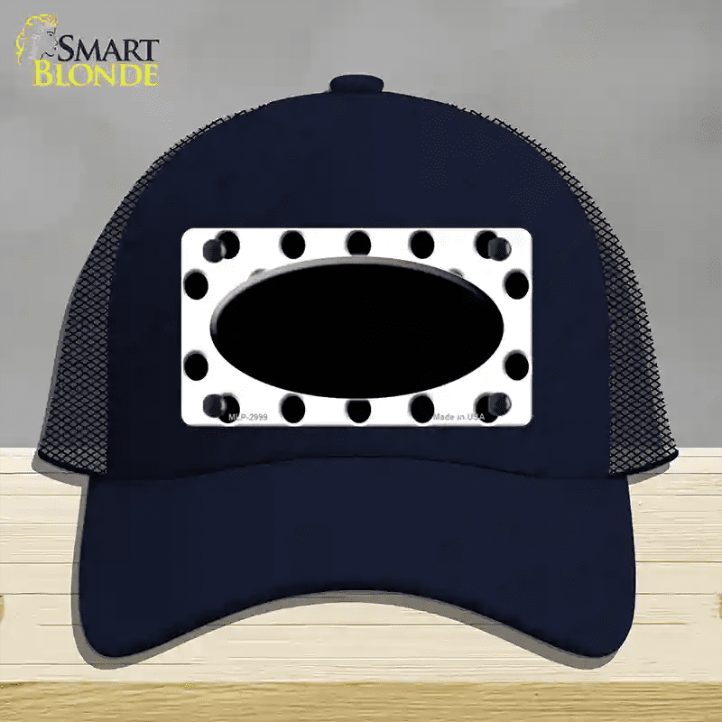 Black White Polka Dot Black Center Oval Novelty License Plate Hat Mesh ...