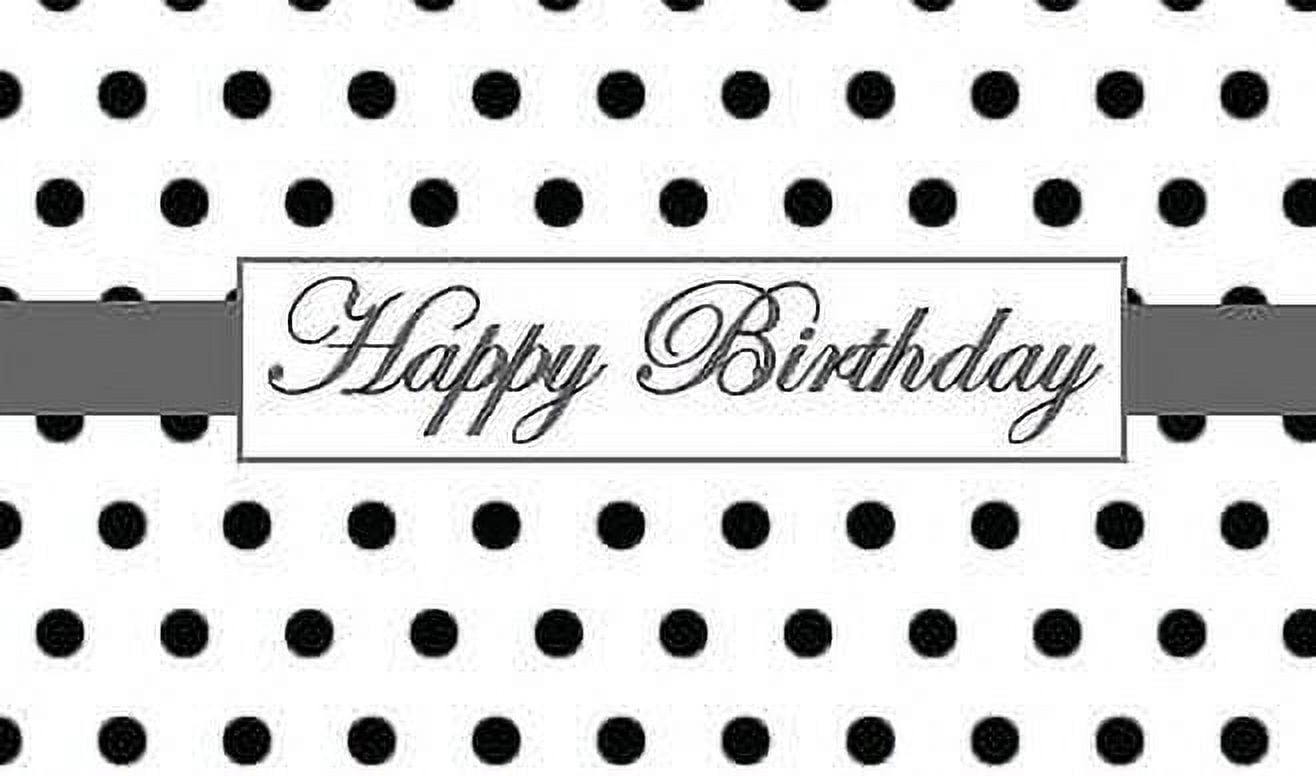 Black & White Polka Dot Happy Birthday Elegant Edible Frosting Photo ...