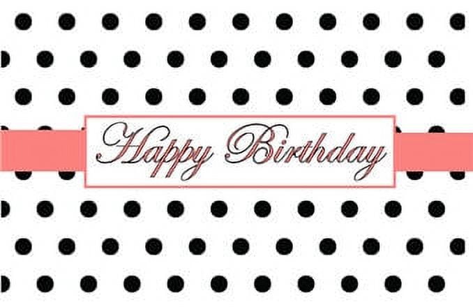 Black & White Polka Dot Happy Birthday Elegant Edible Frosting Photo ...
