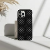 Black White Polka Dot Neutral Classic Phone Case for iPhone 11 12 13 14 ...