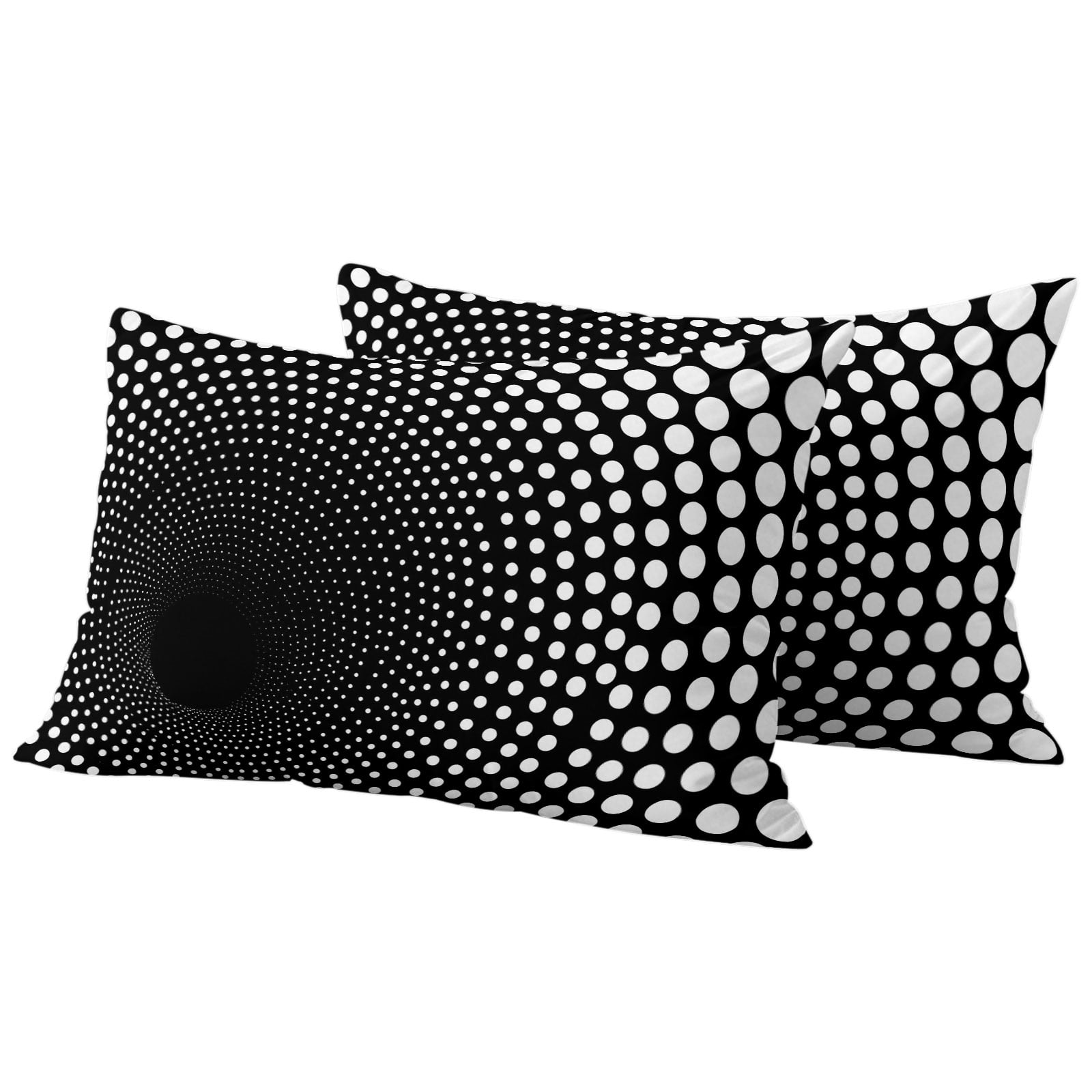 Black White Polka Dots Outdoor Waterproof Pillow Covers, Abstract ...