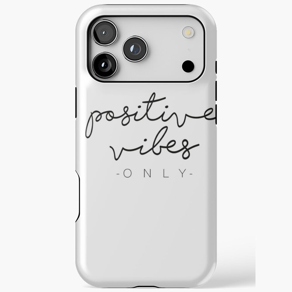 Black White Positive Energy Quote iPhone Case 17 11 12 13 14 15 16 Pro ...