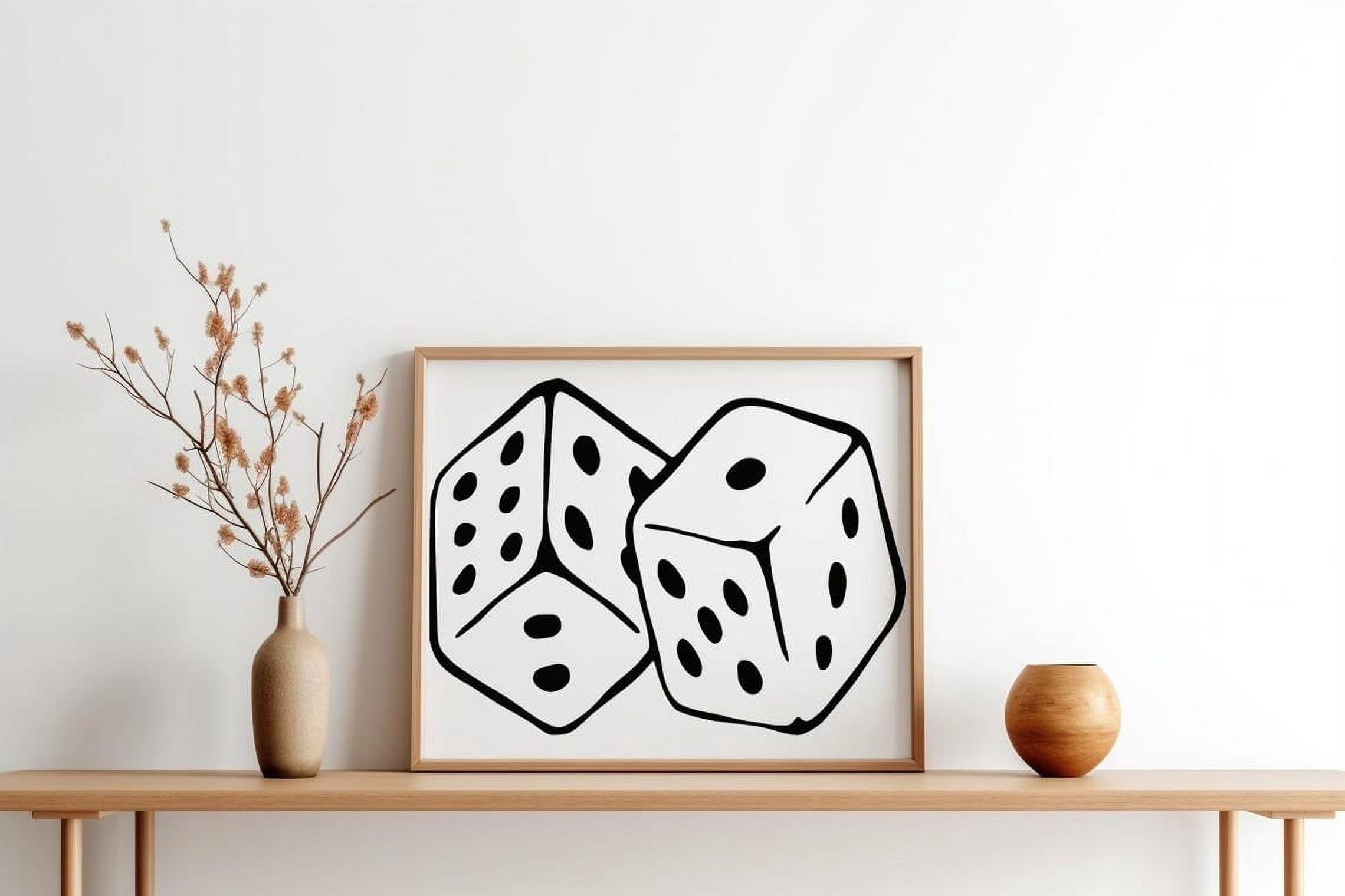 Black And White Prints Dice Art Print Poster, Vintage Dice Print ...