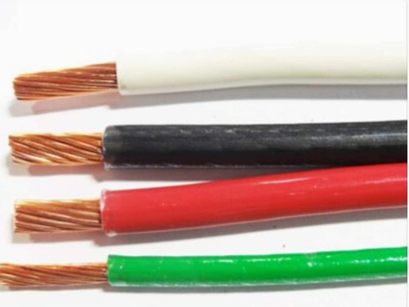 Black White RED Copper Wire 8' THHN THWN 6 AWG Gauge + 8 10 AWG Green ...