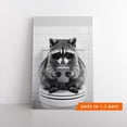 Black White Raccoon Phone Picture Restroom Sign Poster, Stretched ...